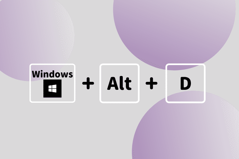 【Windows+Alt+D】で、日付と時刻を表示することができます。